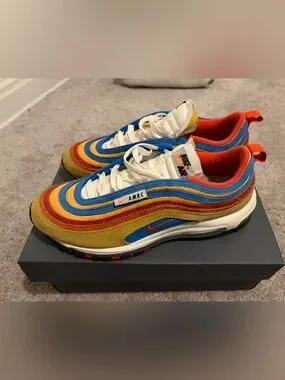 Nike | Shoes | Nike Air Max 97 Bvrtnor Blue Yellow Orange Sneakers ...